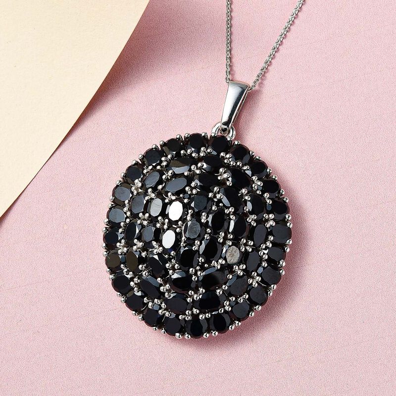 Schwarzer Spinell-Anhänger mit Kette - 28,47 ct. | SHOPLC