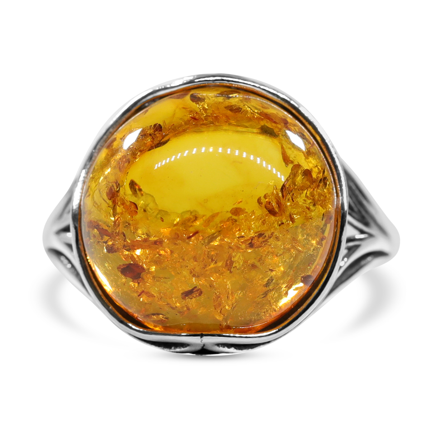 Natürlicher, baltischer, Bernstein-Ring, Größe 18-21, 9 ct. | SHOPLC
