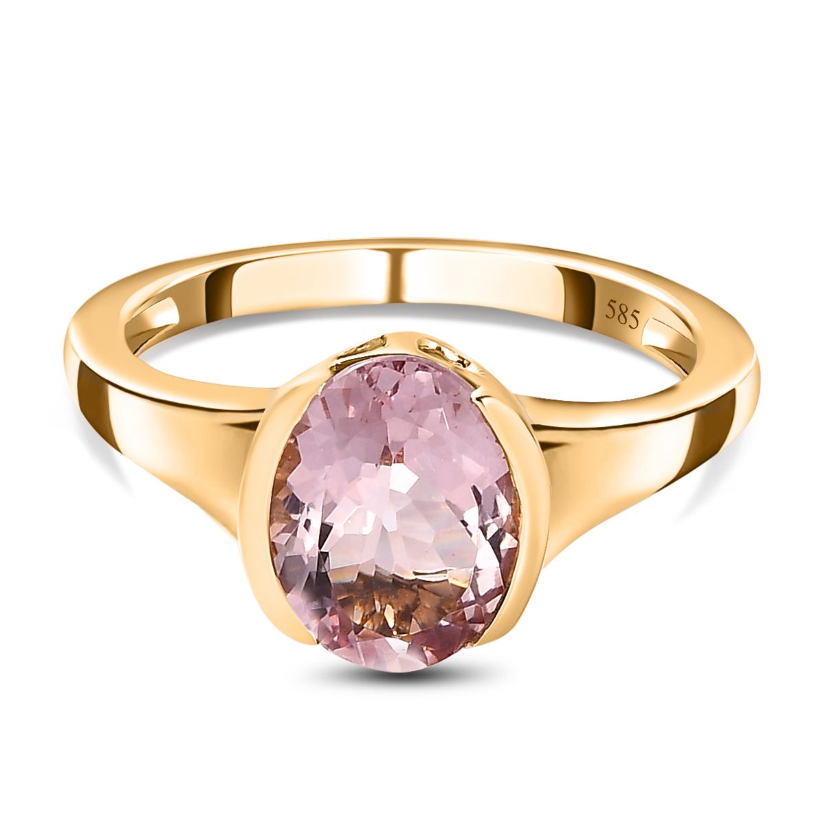 AAA Rosa Morganit Ring in 585 Gold - 1,60 ct. | SHOPLC