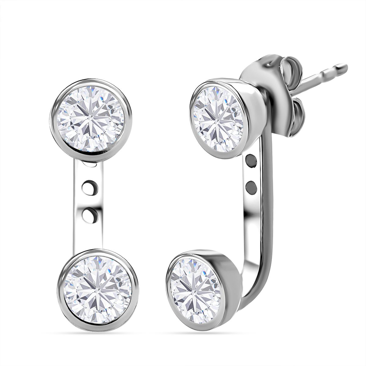 Moissanit Ohrringe 925 Silber platiniert ca. 1.68 ct | SHOPLC