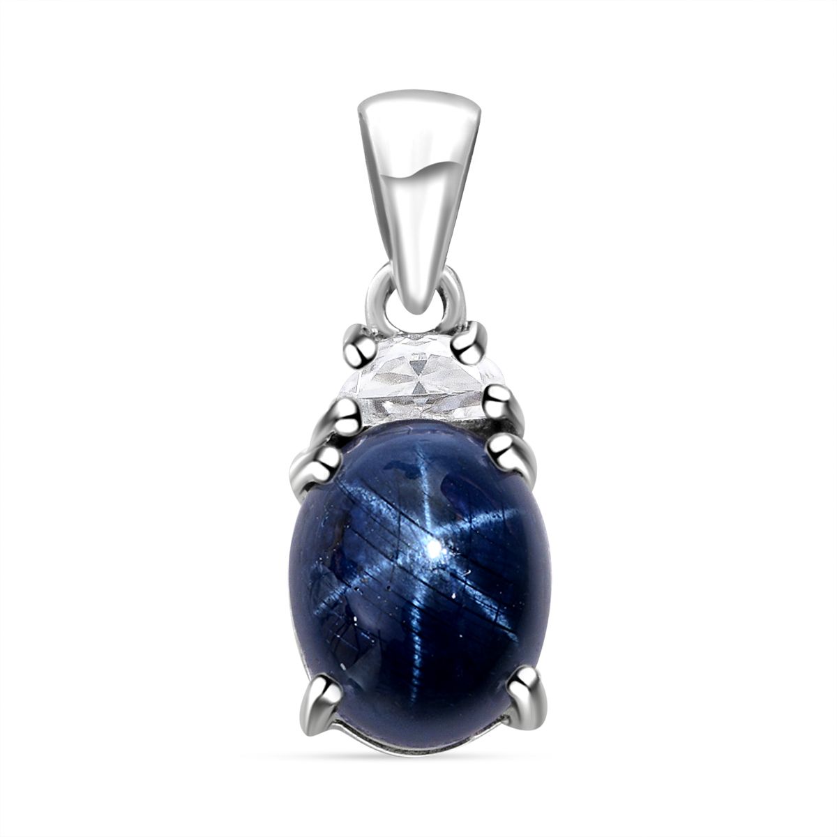 Blauer Stern Saphir und Zirkon-Anhänger - 3,18 ct. | SHOPLC