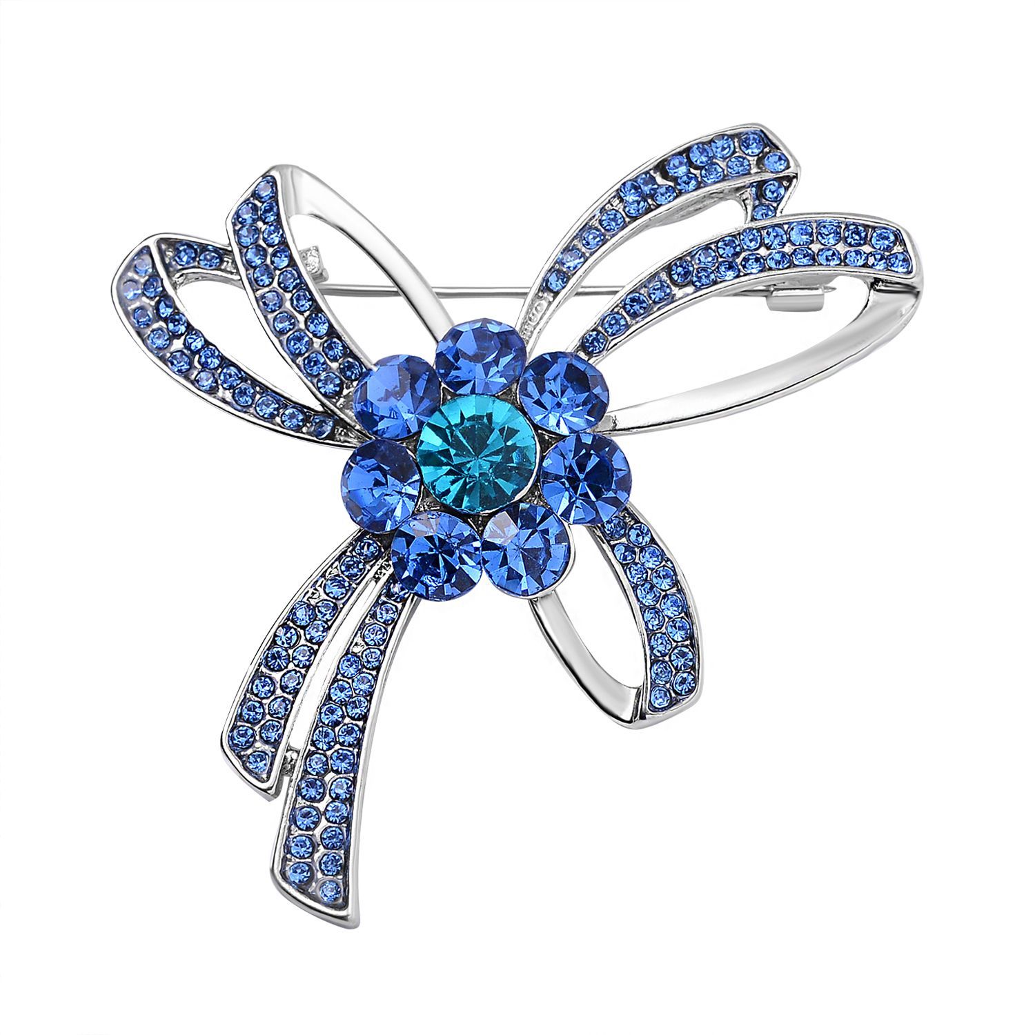 Blauer Kristall Brosche | SHOPLC