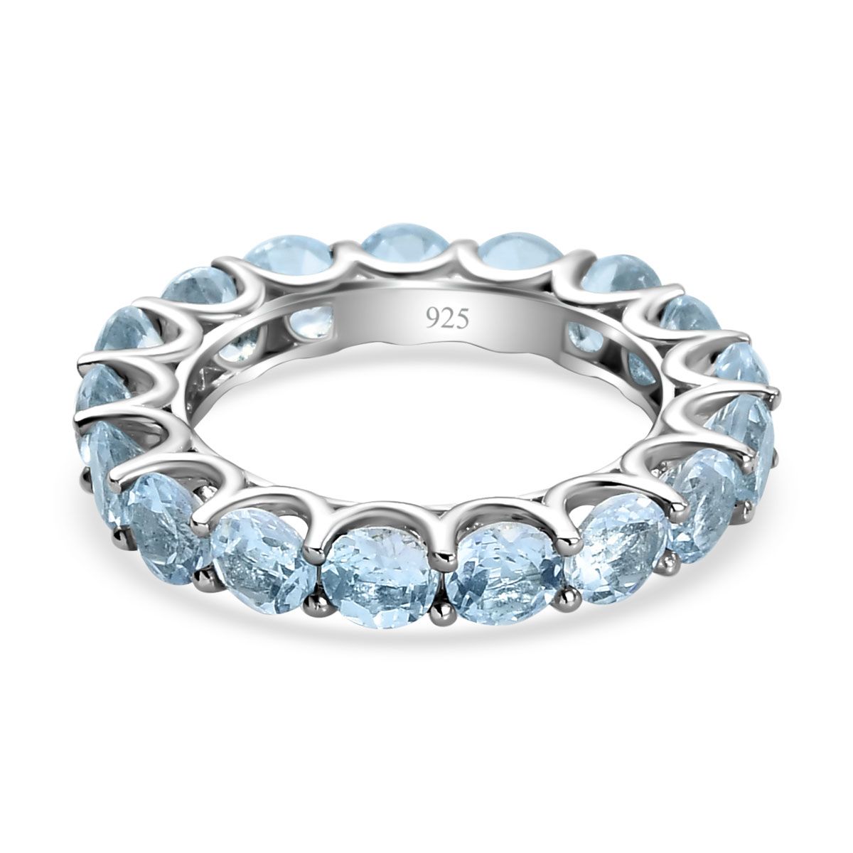 Himmelblauer Topas-Ring, 925 Silber platiniert ca. 5,39 ct | SHOPLC