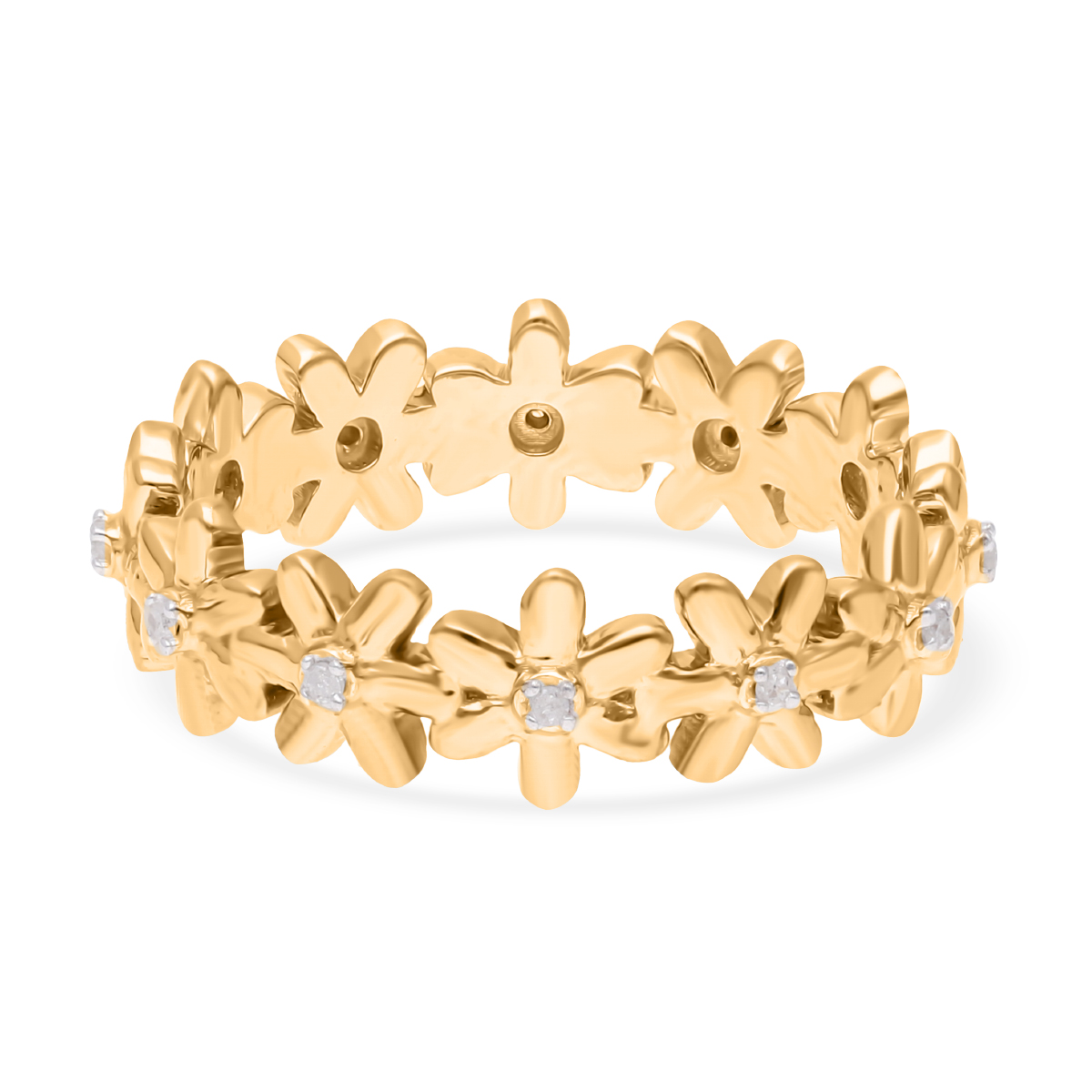 Weißer Diamant P3 Ring, 925 Silber vergoldet (Größe 17.00) ca. 0.06 ct ...