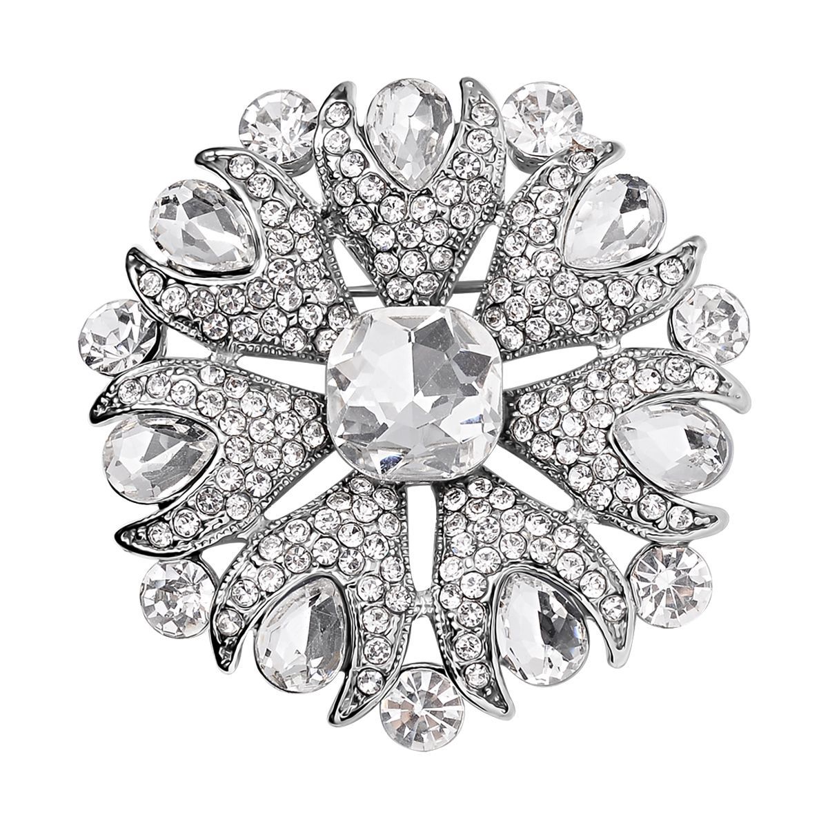 Weißer Kristall Brosche | SHOPLC