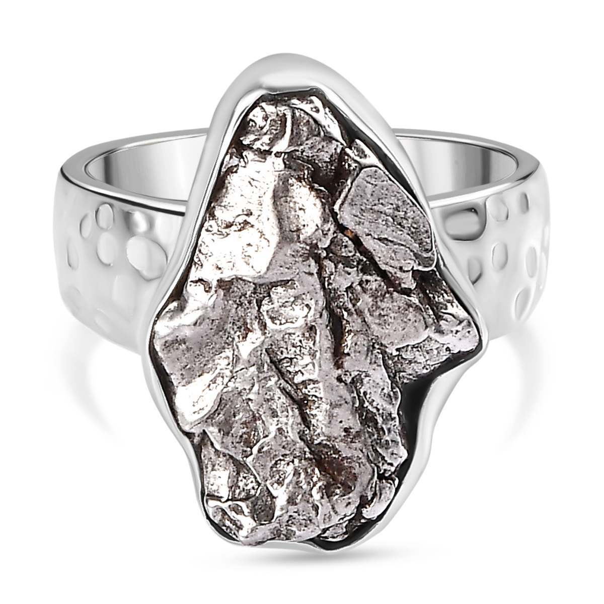 Meteorit Ring 925 Silber rhodiniert (Größe 20.00) ca. 25,31 ct | SHOPLC