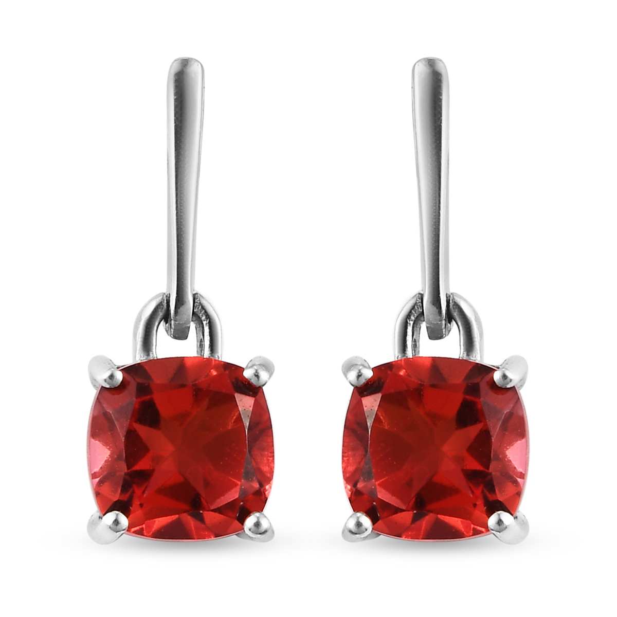 Padparadscha Triplett Quarz Ohrringe 925 Silber platiniert ca. 3,40 ct ...