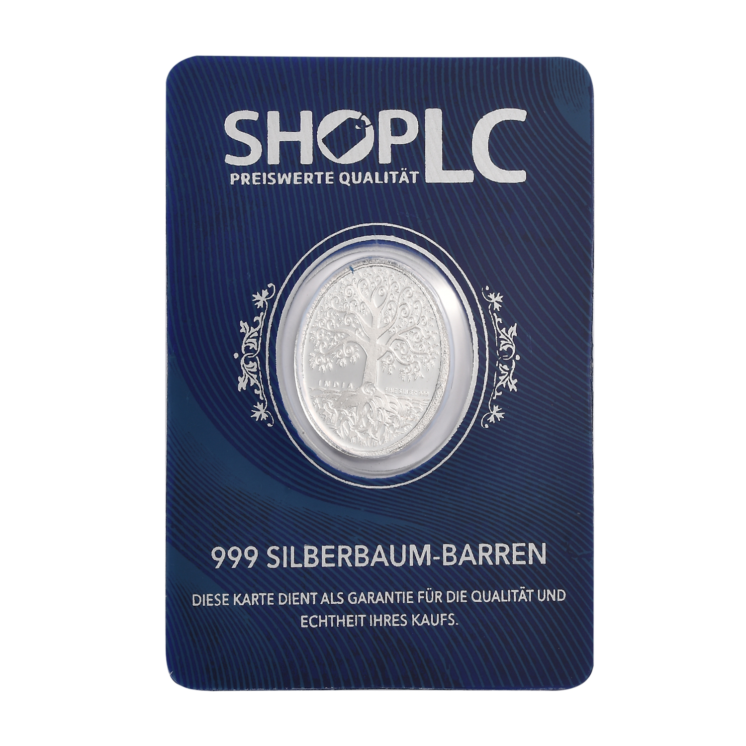 Baum-Motiv 999 Silber-Münzfolie, 5 Gramm, 2,7x2cm | SHOPLC