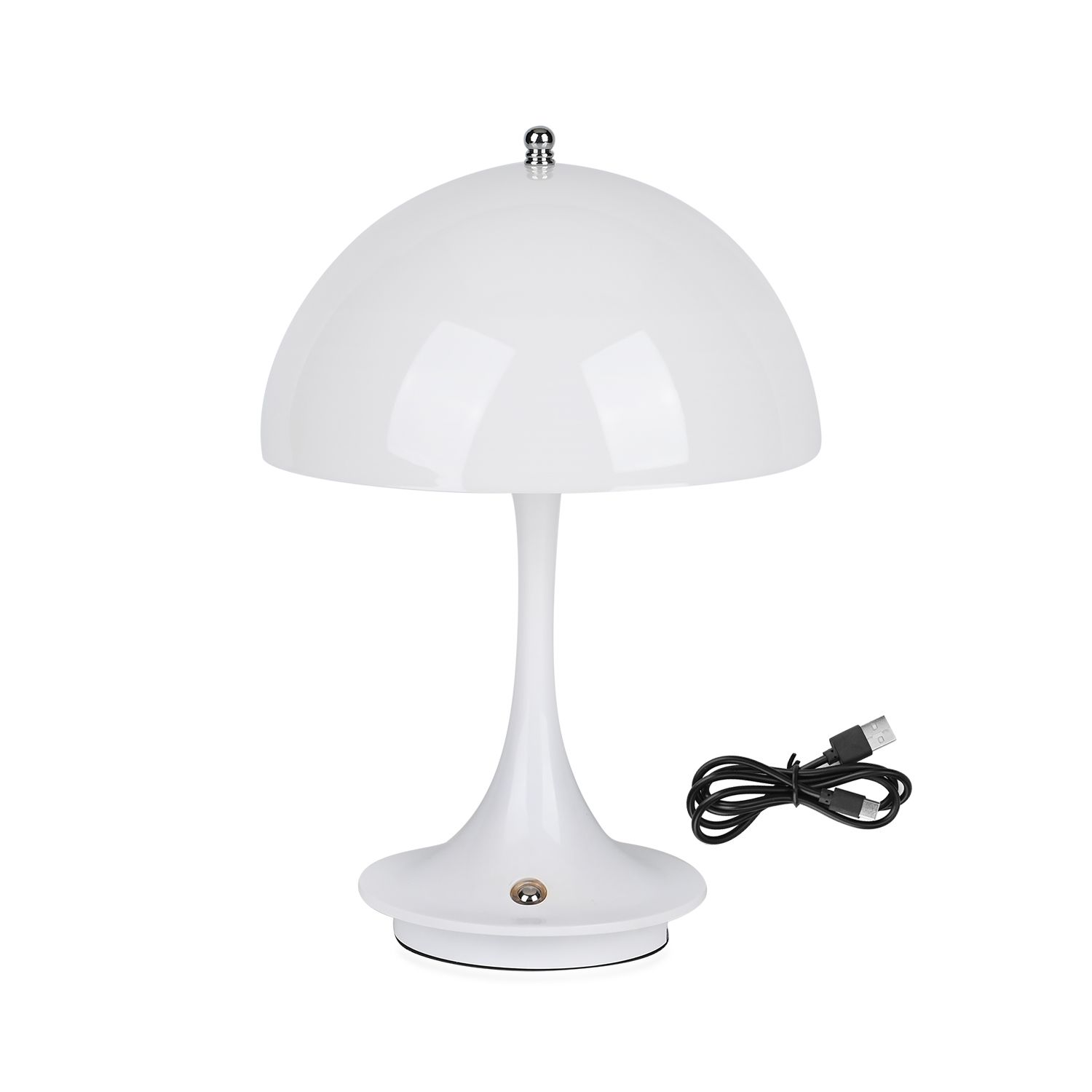 Kabellose Retro Pilz- Designerlampe mit 3 Lichteinstellungen, weiß | SHOPLC